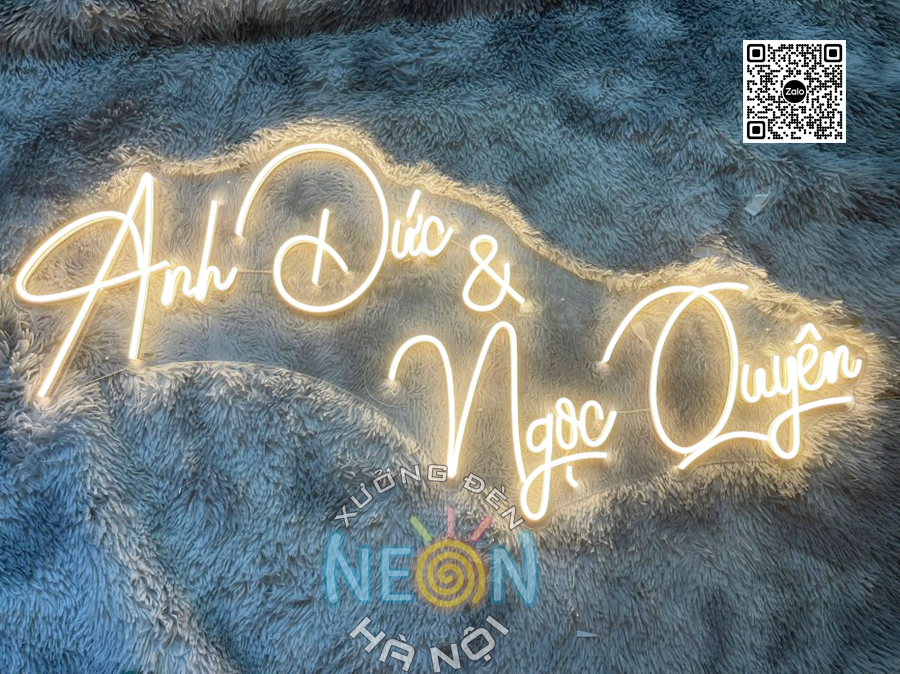 Đèn Neon Tên Cô Dâu Chú Rể – Điểm Nhấn Hoàn Hảo Cho Đám Cưới